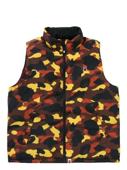 A BATHING APE 1st Camo Reversible Down Vest - Orange