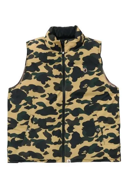 A BATHING APE 1st Camo Reversible Down Vest - Yellow