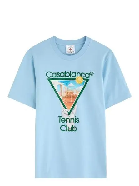 Casablanca Metaphysical Tennis Icon T-shirt - Light Blue