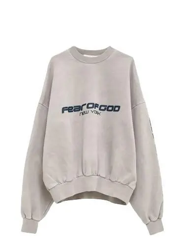 Fear Of God Essentials Cropped Relaxed Sweatshirt - Smoke Grey
