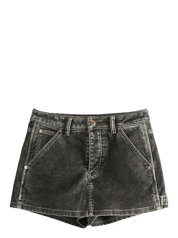 Alexander Wang Flocked High Rise Carpenter Skirt - Weathered Grey