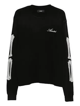 Amiri Bones Long Sleeve Tee Shirt - Black