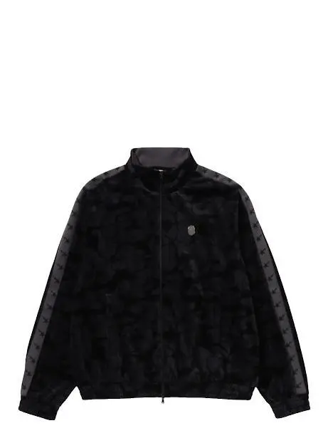 A BATHING APE Solid Camo Velour Track Jacket - Black