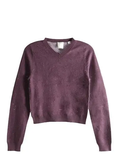 Calvin Klein Felted V-neck Sweater - Barolo
