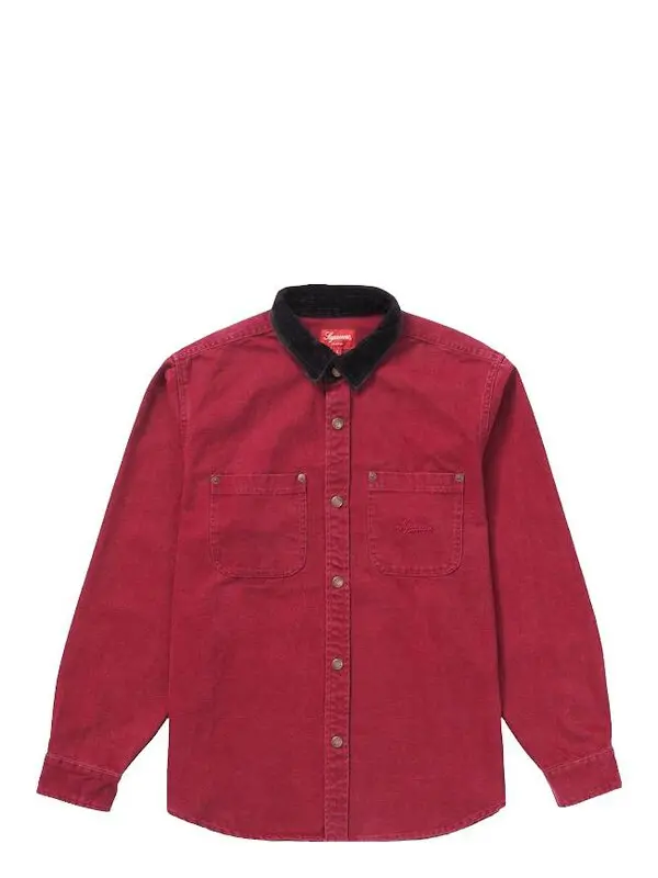 Supreme Script Canvas Snap Shirt - Plum