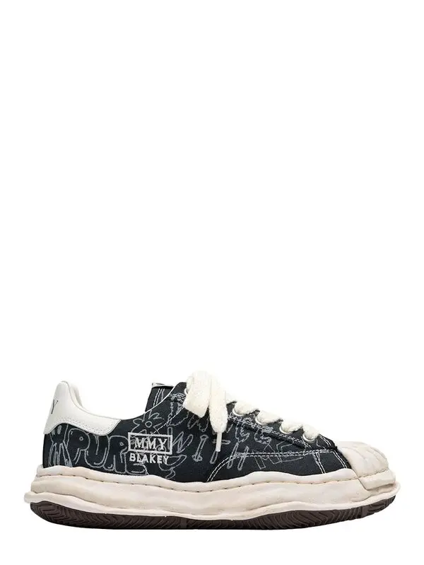 Mihara Yasuhiro Blakey Og Sole Low Graffiti Sneakers - Black