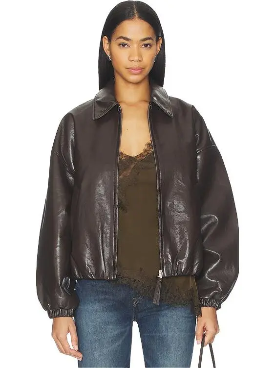 Citizens Of Humanity Bubble Hem Bomber Jacket - Chocolate