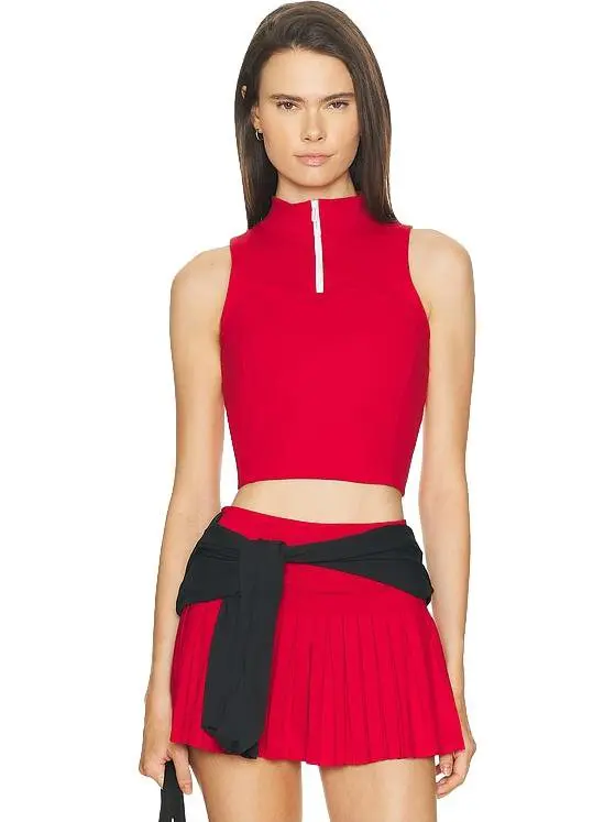 GOLD HINGE Quarter Zip Top - Red
