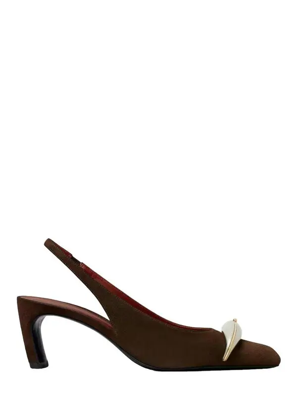 Tory Burch Pierced Slingback Pumps - Brown