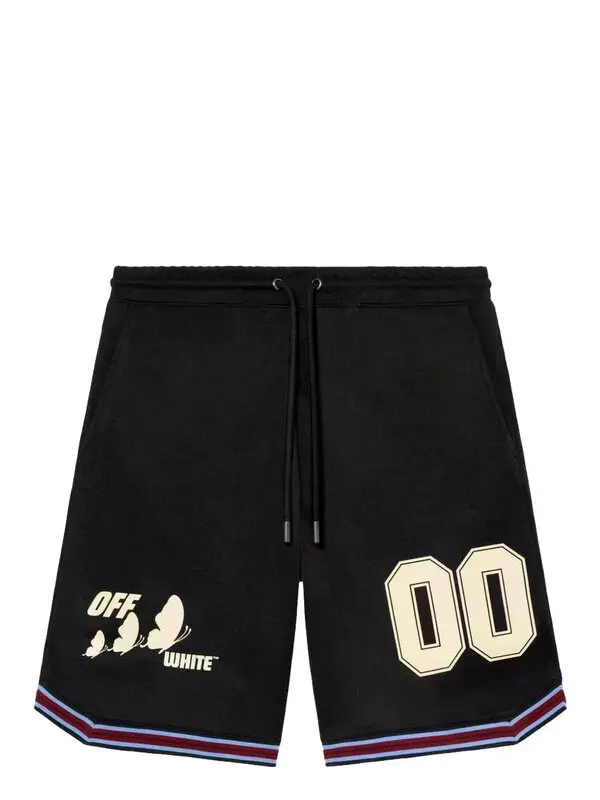 Off-White Drawstring Basketball Shorts - Black