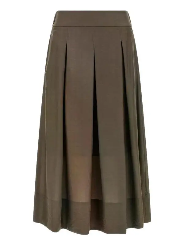 Peserico Pleated A-line Skirt - Brown