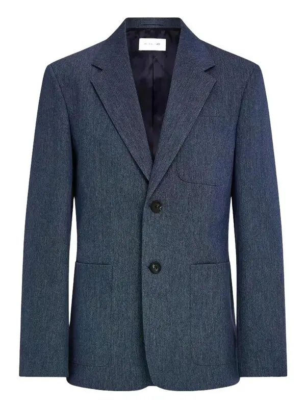 FERRAGAMO Single Breasted Denim Blazer - Blue