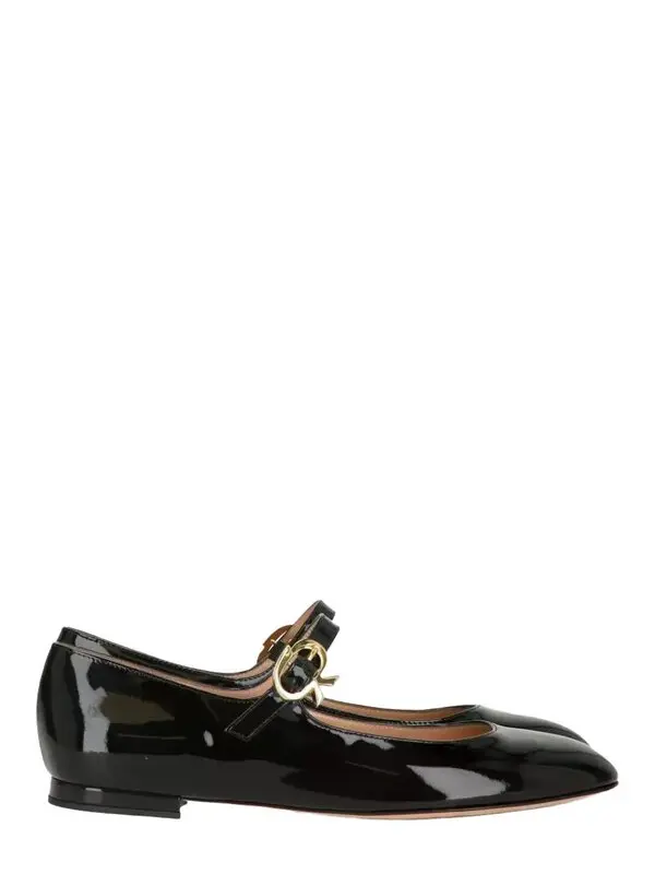 GIANVITO ROSSI Buckle-strap Ballerina Flats - Black