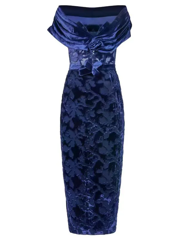 ARAFTU Floral Off-shoulder Dress - Blue