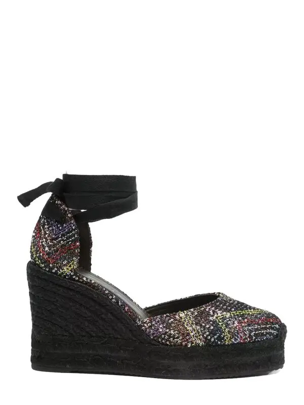 Missoni Sequined Wedge-heel Espadrilles - Black