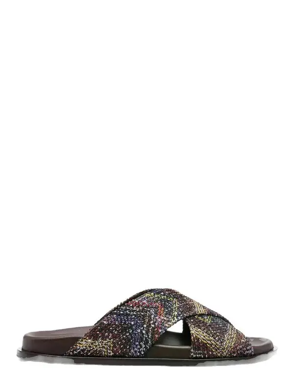Missoni Sequin Criss-cross Sandals - Black