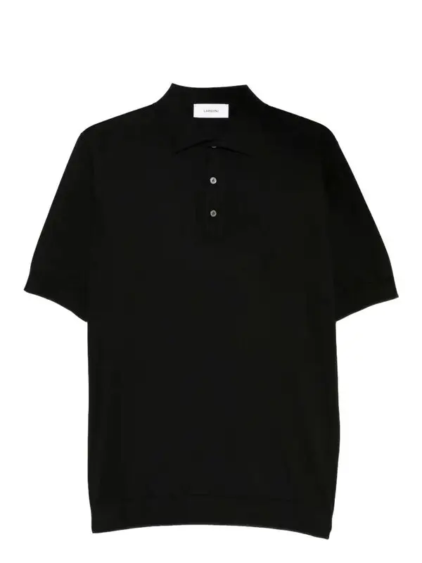 LARDINI Button-fastening Polo Shirt - Black