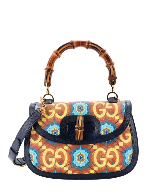 Gucci Bamboo 1947 Top Handle Medium Bag - Blue