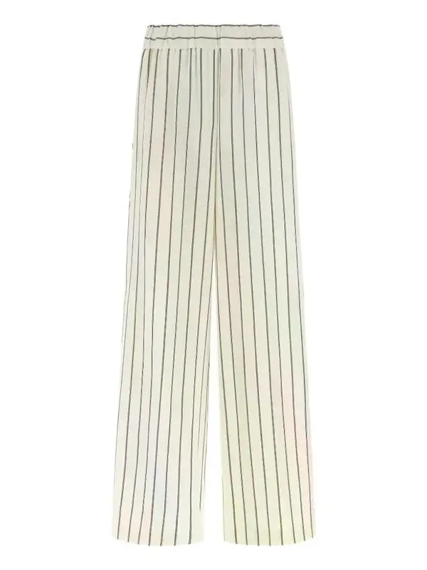 Peserico Pinstriped Wide Leg Trousers - Neutrals