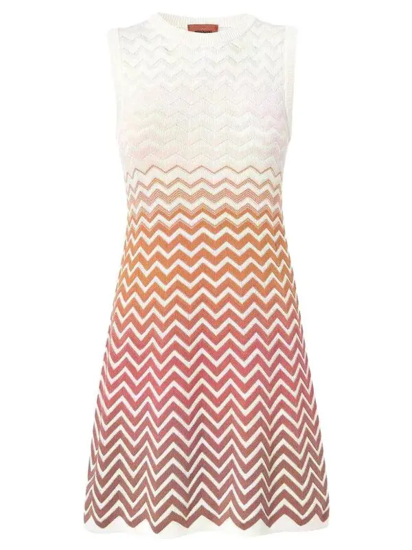 Missoni Ombré Chevron Mini Dress - White