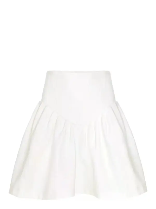 HAMZA Pleated Mini Skirt - White