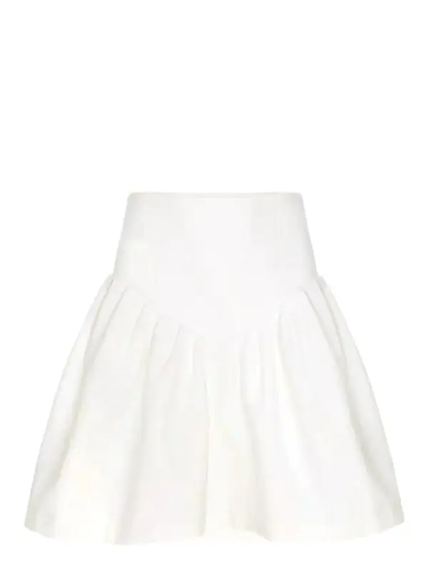 HAMZA Pleated Mini Skirt - White