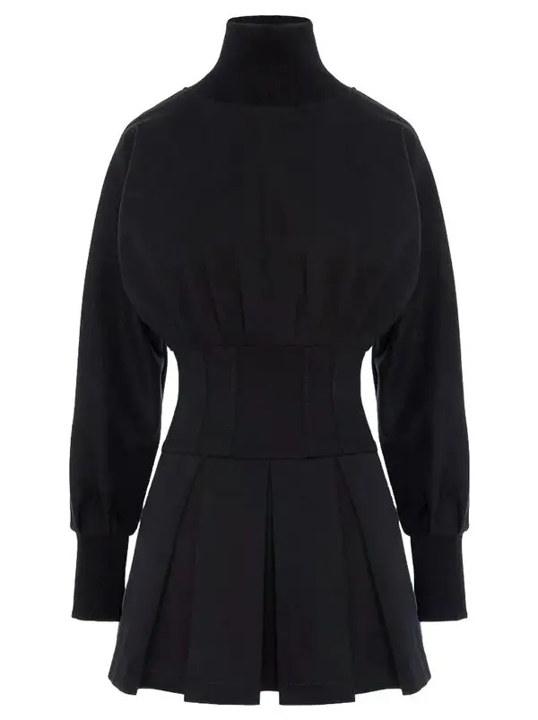 HAMZA Nyssa Pleated Dress - Black
