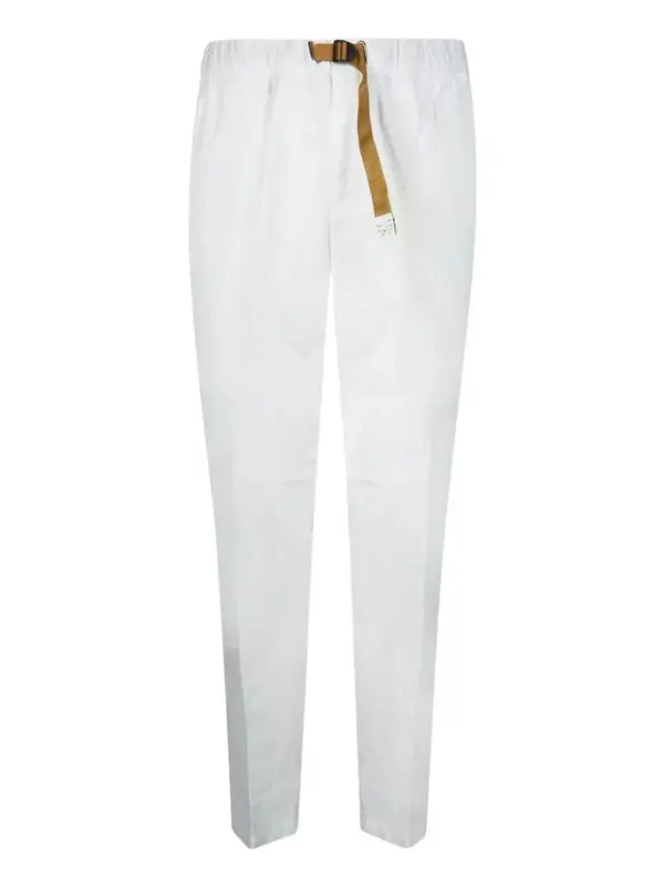 WHITE SAND Belt Trousers - White