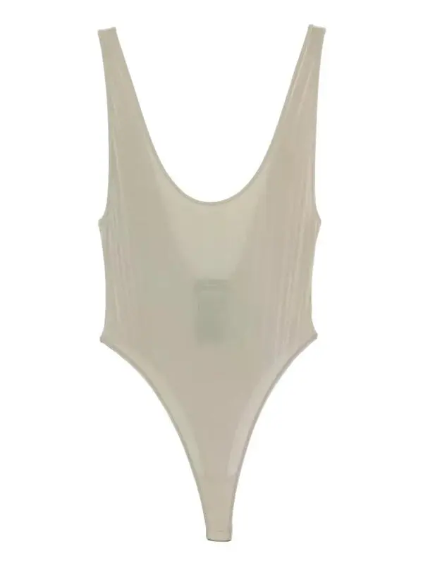 Wardrobe.NYC Sheer Tank Bodysuit - Neutrals