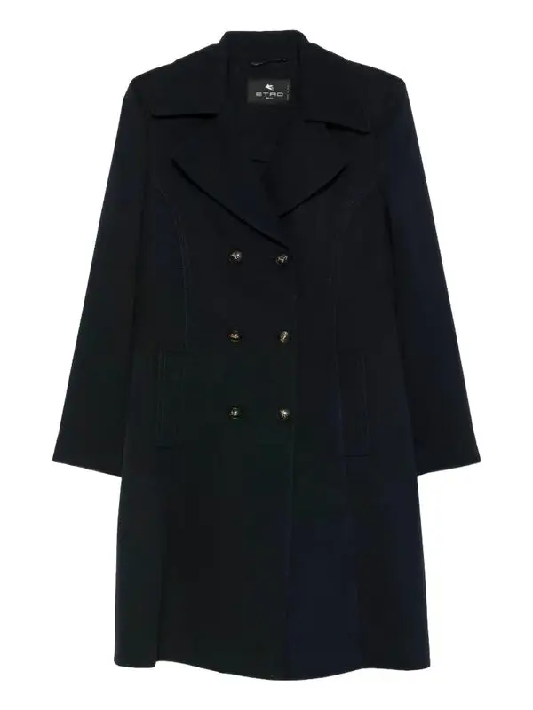 Etro Double-breasted Coat - Blue