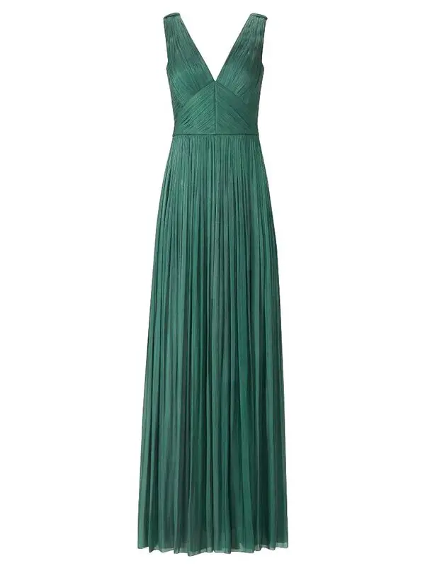 Costarellos Anilia Pleated Maxi Dress - Green