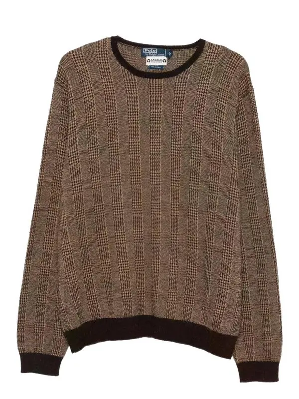 A.N.G.E.L.O. VINTAGE CULT Upcycled Check Embroidered Sweater - Brown
