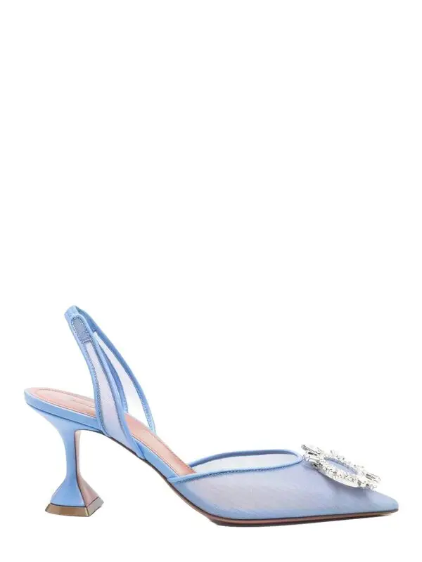 Amina Muaddi Begum Mesh Slingback Pumps - Blue