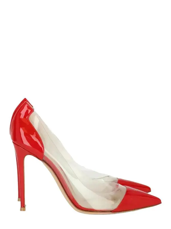 GIANVITO ROSSI Plexi Pointed-toe Pumps - Red