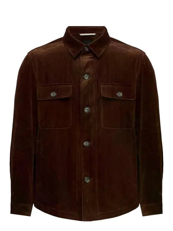 BOSS Buttoned Corduroy Shirt - Brown