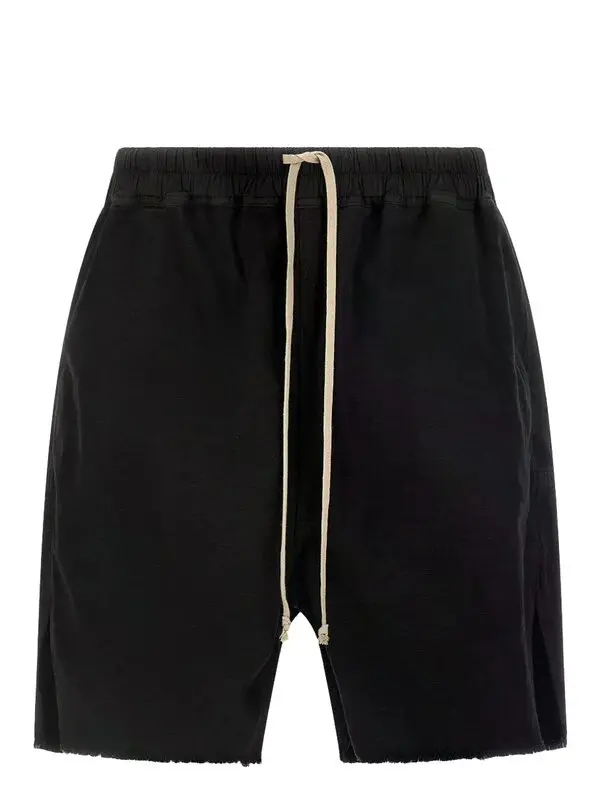 Rick Owens Zip Detail Raw Cut Shorts - Black