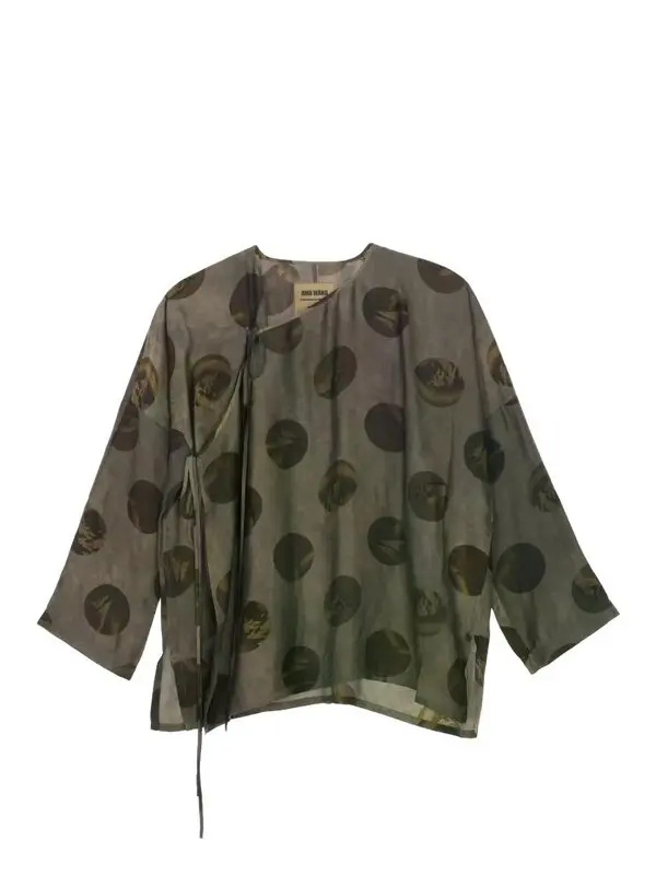 UMA WANG Printed Tanesha Blouse - Green