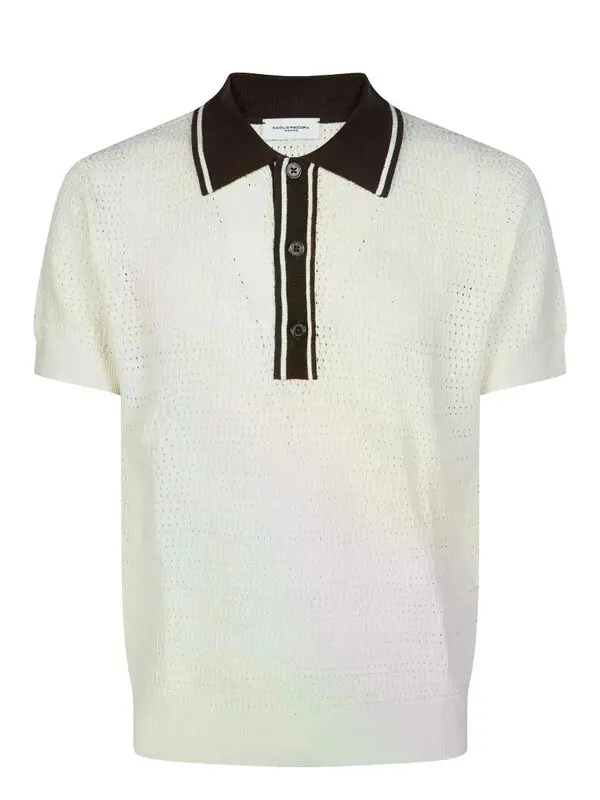 PAOLO PECORA Knitted Polo Shirt - Neutrals