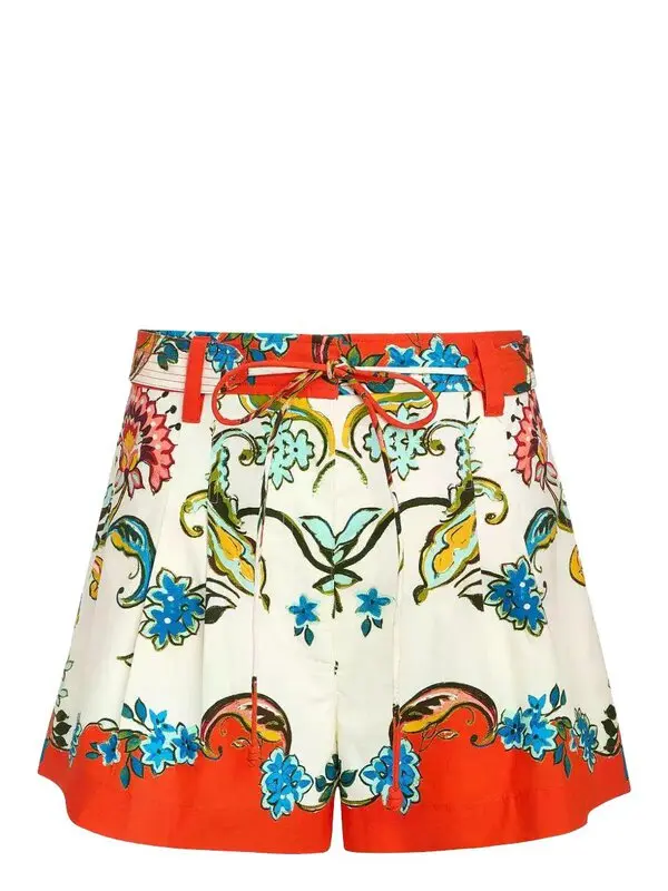 MARIE OLIVER Lander Floral Print Tailored Shorts - White