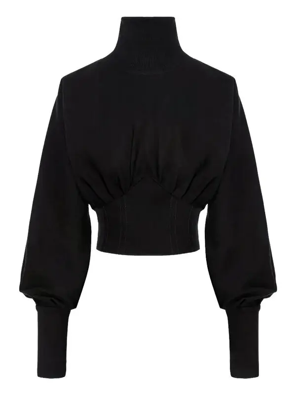 HAMZA Puffed-sleeve Top - Black
