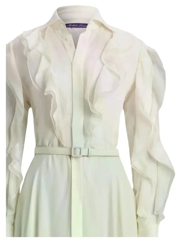 Ralph Lauren Ruffled-detail Belted Shirt Dress - Neutrals