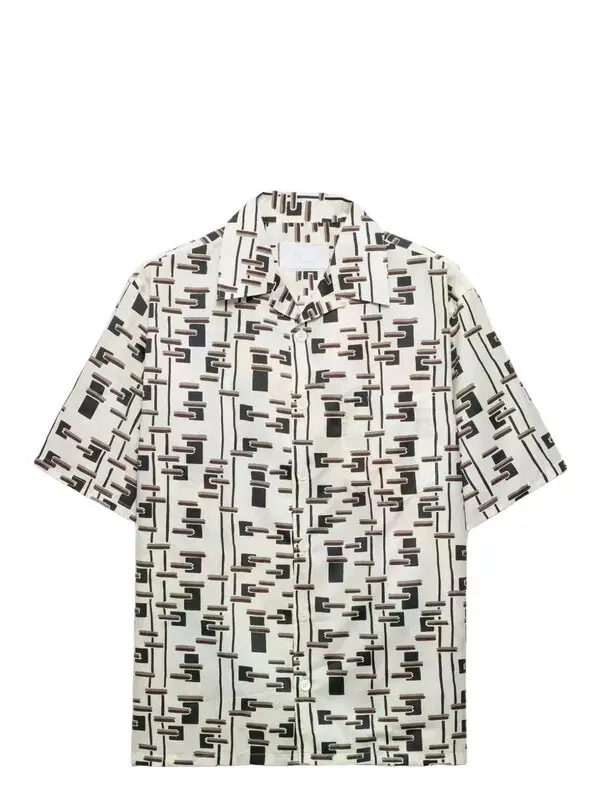 Prada Printed Cotton Blend Shirt - Neutrals