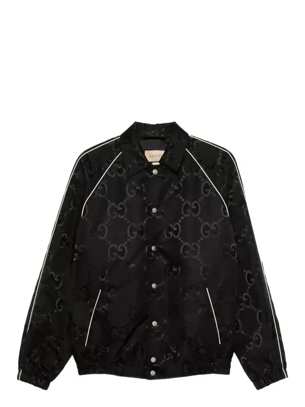 Gucci 2010s Monogram Bomber Jacket - Black