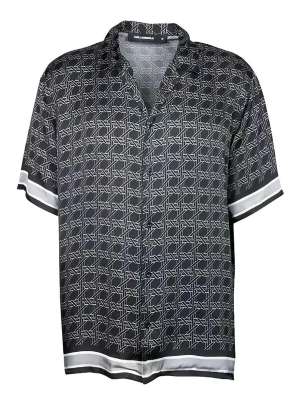 Karl Lagerfeld Patterned Short-sleeve Shirt - Black
