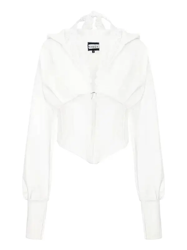 HAMZA Karol Hooded Top - White