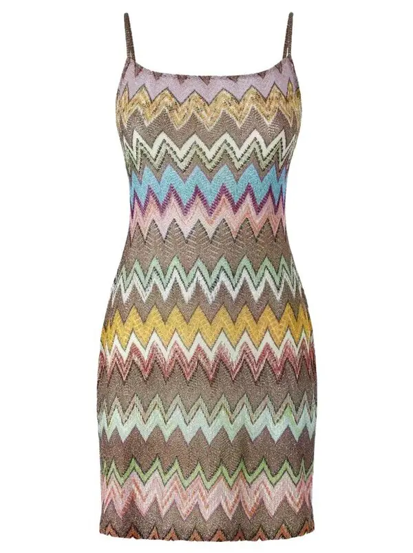Missoni Zigzag-pattern Mini Dress - Brown