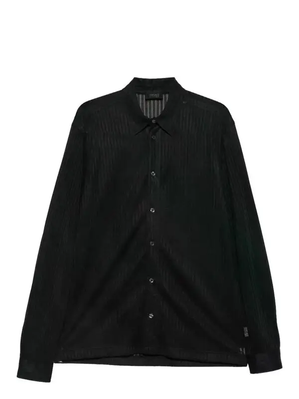 Versace 2000s Striped Shirt - Black