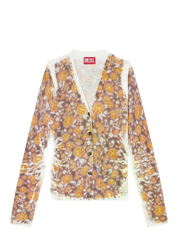 DIESEL® M-blomien Floral Cardigan - Brown