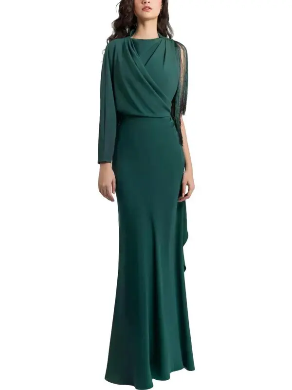 GEMY MAALOUF Draping-detail Maxi Dress - Green