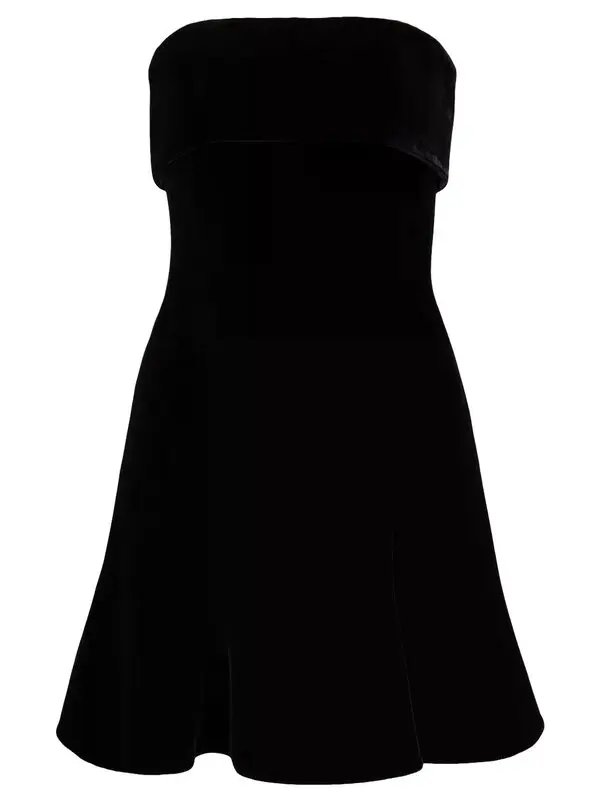Giorgio Armani Strapless Velvet Mini Dress - Black